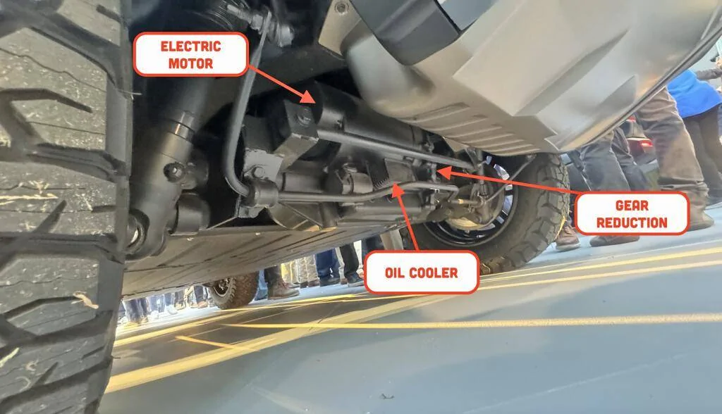 Electric Solid Rear Axle = “EBeam Rear Axle” — Underbody Photos ...